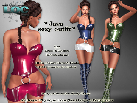 Second Life Marketplace - *LQC* ♕ Java Latex outfit (dress & boots & choker)